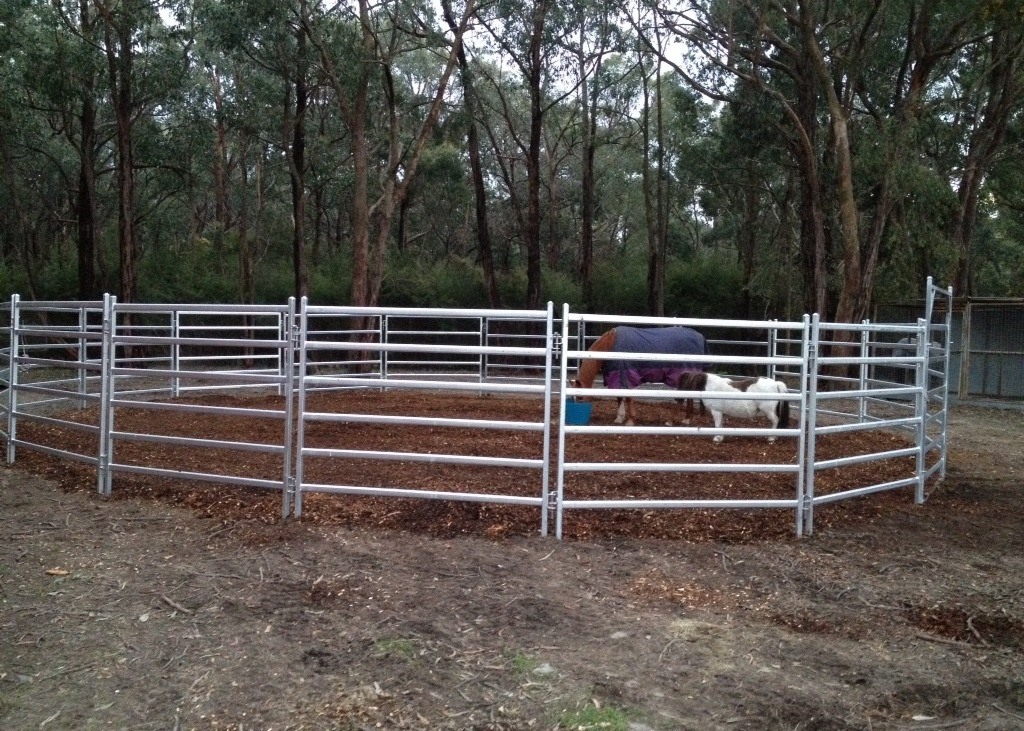 Durable High Strength Portable 40x80mm Oval Rail Cattle Yard Gates 2.1m ...