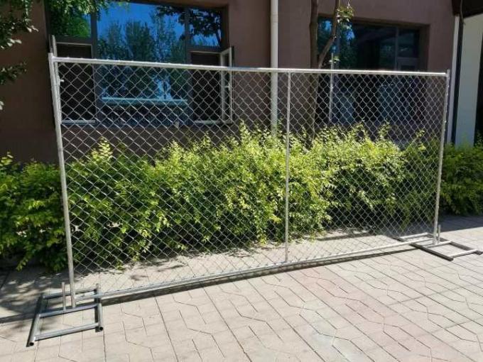 Galvanized Panels 6ft X 12ft Temp Chain Link Fence For Construction