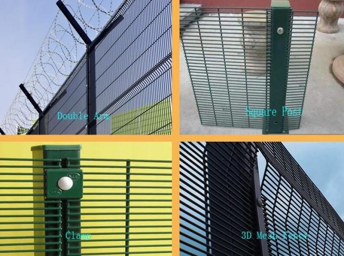 Powder Coated 3.5mm Anti Climb Fencing 358 Prison Mesh Security 2.4m Height