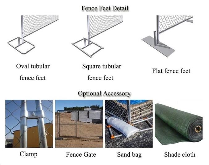 High Stability 10ft X 6ft Portable Security Fencing Chain Link For ...